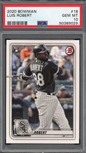 luis robert 2020 bowman baseball rookie card rc #18 graded psa 10 gem mint