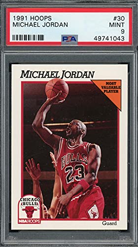 Michael Jordan 1991 Hoops Basketball Card #30 Graded PSA 9 MINT