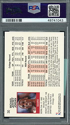 Michael Jordan 1991 Hoops Basketball Card #30 Graded PSA 9 MINT