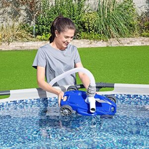 Bestway FlowClear AquaDrift Automatic Above Ground Swimming Pool Vacuum Cleaner with Multidirectional Wheels and 3 Adjustable Settings, Blue