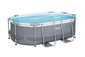 bestway oval above ground pool set (10' x 6'7" x 33")| includes filter pump & chemconnect dispenser