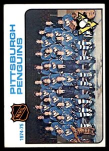 1975 topps # 93 penguins team checklist pittsburgh penguins (hockey card) vg/ex penguins