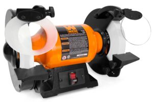 wen bg4286 3-amp 8-inch slow speed bench grinder, orange,black