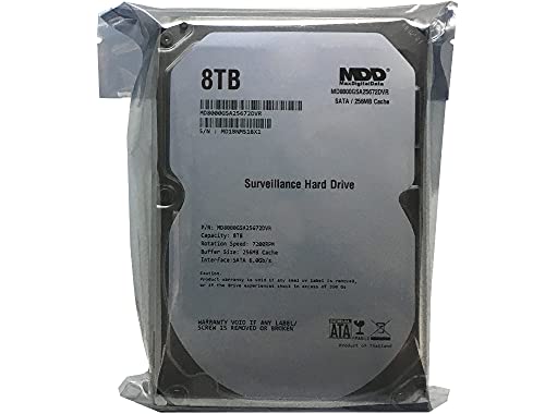 MaxDigitalData 8TB 7200 RPM 256MB Cache SATA 6.0Gb/s 3.5inch Internal Hard Drive for Surveillance (MD8000GSA25672DVR) - 3 Years Warranty