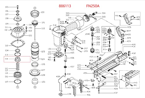 Piston Bumper Stop 886113 Compatible with Porter Cable Air Nailer Stapler NSS150 Type 1 FN250A Type 1 RN175 Type 1 Type 2