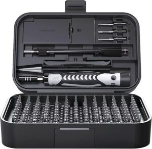 soonan precision screwdriver set, 130 in 1 electronics repair tool kit with 120 bits, magnetic screwdriver set & 10 tool set, idea for computer phone watch camera laptop