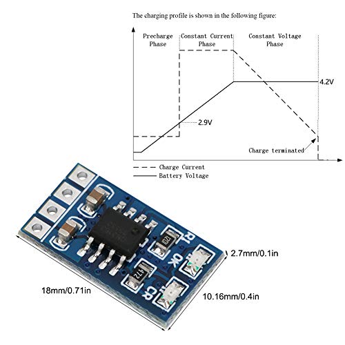 1A 4.2V 3.7V 18650 LiPo Li-ion Lithium Battery Charger MPPT Solar Controller Module Lithium Battery Solar Module(Without Pin)