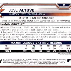 2021 Bowman #84 Jose Altuve Houston Astros Official MLB Baseball Trading Card in Raw (NM or Better) Condition