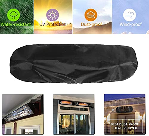 BOSKING Electric Patio Heater Cover Universal Waterproof Terrace Heater Dust Cover 420D Heavy Duty Fabric Space Heater Cover Furniture Protective Cover for Outdoor Infrared Heater Wall Heater (Black)