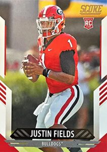 new 2021 score football authentic justin fields rookie card - georgia bulldogs