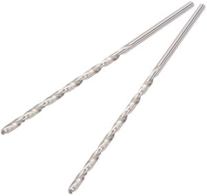 auniwaig 2pcs extra long twist drill bits, hss straight round 4.5mm shank twist with 160mm length drill bit drilling tool for wood plastic and aluminum