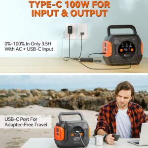 FF FLASHFISH 320W Portable Power Station, 292Wh 80000mAh Solar Generator With AC/DC/100W USB-C/Wireless Charger/SOS Light, CPAP Battery Pack Backup Power For CPAP Outdoor Adventure Camping Emergency