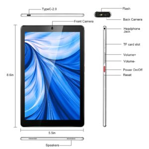 HAOVM Android Tablet, 9 inch Tablets Octa-Core 1.6GHz Processor, 1280x800 IPS HD Display Screen, 2GB RAM, 32GB Storage, 5000mAh, 2.4G/5G WiFi, 128GB Expand Dual Camera, GPS, FM, MediaPad P9