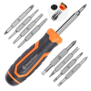 amartisan 18-in-1 multi-bit screwdriver set tool all in one, portable multi-purpose screwdriver, slotted/philips/pozi/torx/square,nut driver