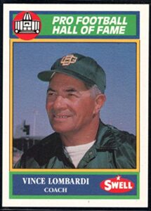 1990 swell greats #44 vince lombardi green bay packers official nfl football trading card in raw (nm or better) condition