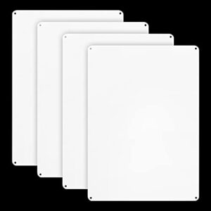 4-pack white blank sign, 10"x 7" plastic