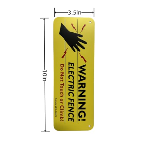 8-Pack Warning Electric Fence Safe Sign, 10"x 3.5" Plastic Sign