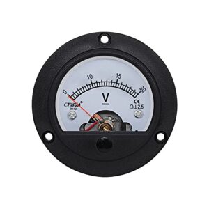 chhua analog voltmeter dh-52 0-30v dc volt meter gauge circular panel voltage meter voltage tester for shipping circuit testing mechanical equipment