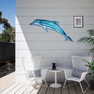 LIFFY Metal Blue Marlin Wall Decor Indoor Metal Fish Wall Art Large Fish Wall Hanging Decorations Ocean Theme Outdoor Wall Decor for Patio,Garden,Yard - 36 Inches Long