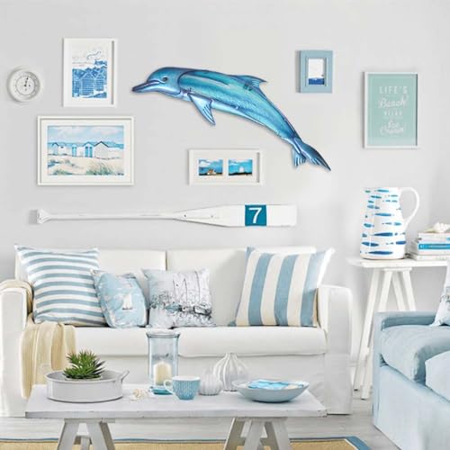 LIFFY Metal Blue Marlin Wall Decor Indoor Metal Fish Wall Art Large Fish Wall Hanging Decorations Ocean Theme Outdoor Wall Decor for Patio,Garden,Yard - 36 Inches Long