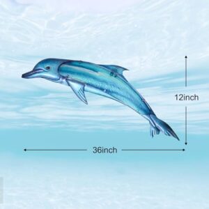 LIFFY Metal Blue Marlin Wall Decor Indoor Metal Fish Wall Art Large Fish Wall Hanging Decorations Ocean Theme Outdoor Wall Decor for Patio,Garden,Yard - 36 Inches Long