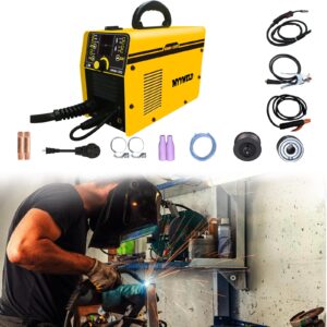 MYYWELD Mig Welder 130D, 110/220V Dual Voltage Gas/Gasless multiprocess welder, Solid Wire/Flux MIG/Stick ARC/Lift TIG 4 in 1, IGBT Inverter Welding Machine