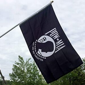 Pow Mia Flag 2x3 Ft Outdoor Heavy Duty Polyester Military Pow Flags Double Sided 3 Ply Banner 200D with Durable Canvas Header and 2 Brass Grommets Pow mia Banner- You are Not Forgotten War Flags