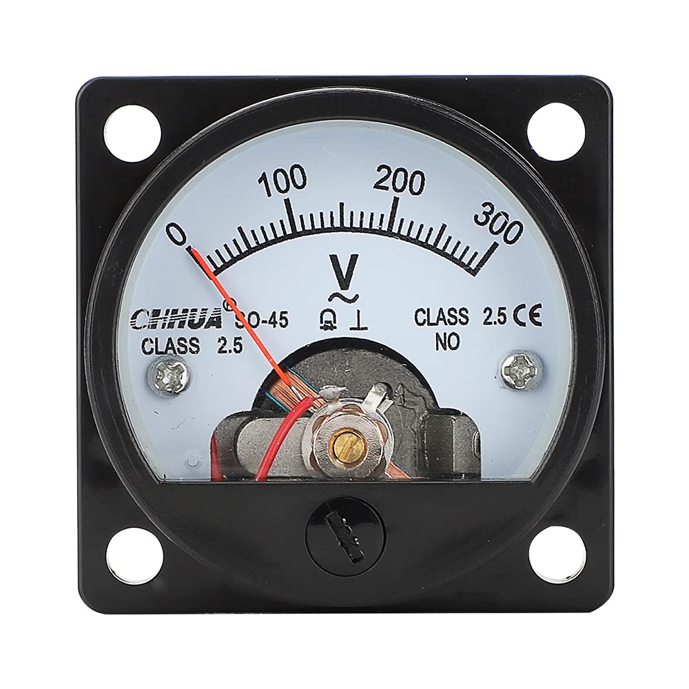 CHHUA Analog Voltmeter SO-45 AC0-300V Panel Volt Meter Guage Voltage Tester for Shipping Circuit Testing Mechanical Equipment