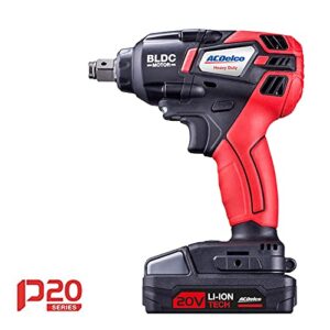 ACDelco ARI20174-PM P20 Series 20V Cordless Li-ion 1/2” 369 ft-lbs. Heavy Duty Brushless Impact Wrench Tool Kit