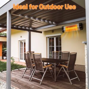 Tangkula 1500W Wall-Mounted Patio Heater, Electric Infrared Heater with 3 Heat Settings, Remote, 24 H Timer & Overheat Protection, IP34 Waterproof Outdoor Heater for Garage, Backyard, Home