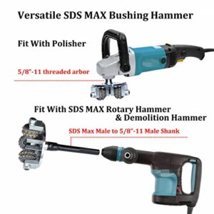 ACTINTOOL SDS Max Concrete Bushing Patch Repair Prepare Bush Hammer Bit for Demolition Hammer and Polisher, SDS Max Coat Removing Stone Concrete Texturing Bushing Hammer Tool(SDS Max Shank)