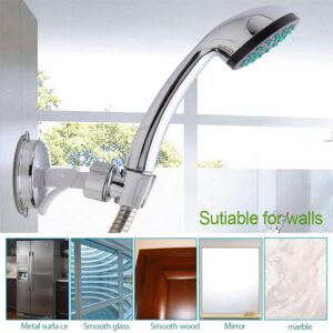 Adjustable Shower Head Holder Bathroom Chrome Wall Mount Strong Suction Handheld Universal Wall Mounted Bracket, No Drilling Required