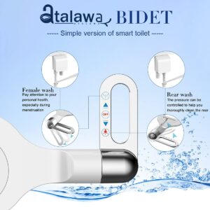 Atalawa Bidet Toilet Seat Attachment Ultra Slim Bidet With Self Cleaning Dual Nozzle Adjustable Water Non Electric Bidet Fresh Water Spray for Sanitary and Feminine Wash