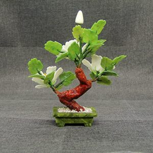 KGDC Bonsai Tree Tabletop Peony Bonsai Tree Jade Bonsai Ornaments Creative Peony Flower Bonsaifor Home Office Table Decor Chinese Feng Shui Decoration Fake Plant Decoration