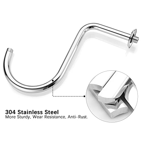 Anpean 13 Inch High Rise S Shape Shower Arm and Flange, Shower Head Extension Arm, Polished Chrome