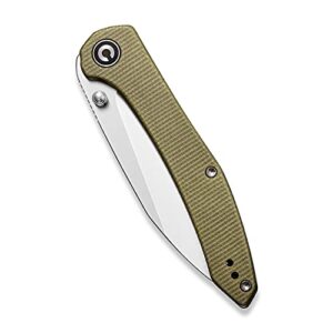 CIVIVI Hadros Pocket Folding Knife for Men, 3.35" Blade Micarta Handle Folding Knife C20004-3(Olive)