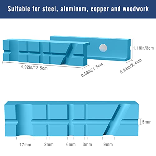 Housolution 5 Inch Magnetic Vise Jaw Pads Covers, 1 Pair Retention Vice Jaw Pads Universal Jaw Covers with Multiple Angle Grooves Design, Vice Soft Jaws for Woodworking, Jewelry Making, Plumbing