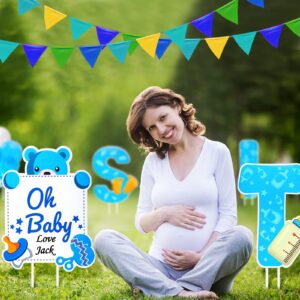 Large Baby Shower Yard Sign It’s a Boy Blue Yard Signs with Stakes 16 Inch Tall Baby Boy Lawn Sign Gender Reveal Outdoor Decoration Welcome Home Newborn Announcement Sign for Party Decorations,11 PCs