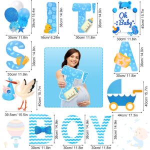 Large Baby Shower Yard Sign It’s a Boy Blue Yard Signs with Stakes 16 Inch Tall Baby Boy Lawn Sign Gender Reveal Outdoor Decoration Welcome Home Newborn Announcement Sign for Party Decorations,11 PCs