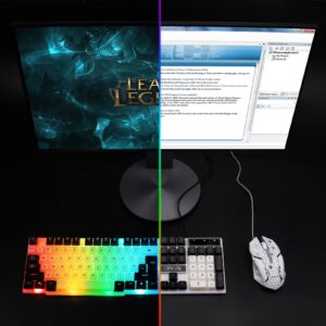 CHONCHOW Gaming Wired Keyboard and Mouse Combo Backlit Rainbow RGB Full-Size Mechanical Feeling Key Board 3600 DPI Mice for Game Office Home