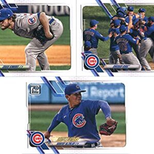 2021 Topps Complete (Series 1 & 2) Chicago Cubs Team Set of 22 Cards: David Bote(#4), Jose Quintana(#37), Yu Darvish(#60), Ian Happ(#110), Nico Hoerner(#116), Willson Contreras(#165), Tyler Chatwood(#184), Albert Almora Jr.(#232), Anthony Rizzo(#241), Jon