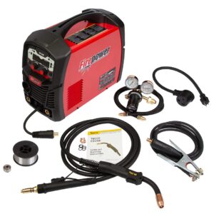 FIREPOWER 1444-1200 FP-200 2-in1 MIG, Flux Cored Welding System, 200A Output, 120-230V, 3/8" Max Thickness, Includes Tweco Fusion 180 MIG Gun, Victor GF250 Regulator, Clamp, Power Adapter, Wire Spool