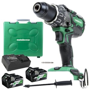 metabo hpt 36v multivolt cordless hammer drill kit with batteries and charger | 1/2-inch keyless | dv36dag