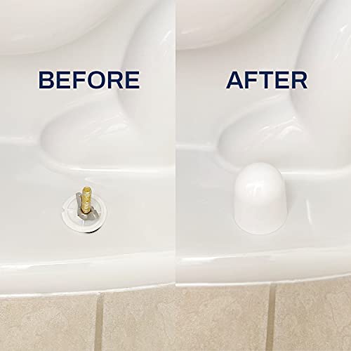 Stinky John's Tall Toilet Bolt Caps - Universal Fit with a Round Top - White Caps (2)