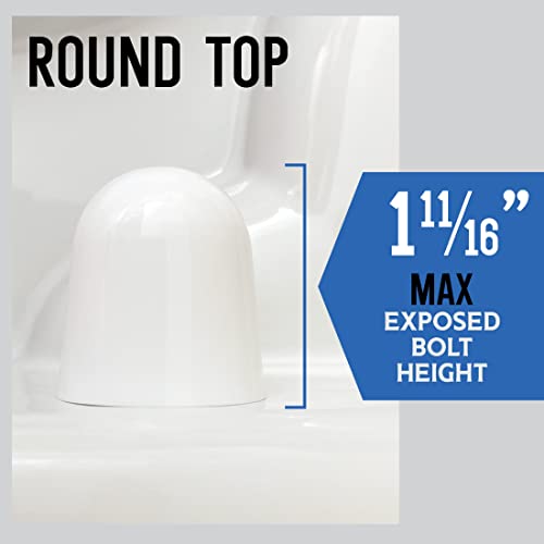 Stinky John's Tall Toilet Bolt Caps - Universal Fit with a Round Top - White Caps (2)