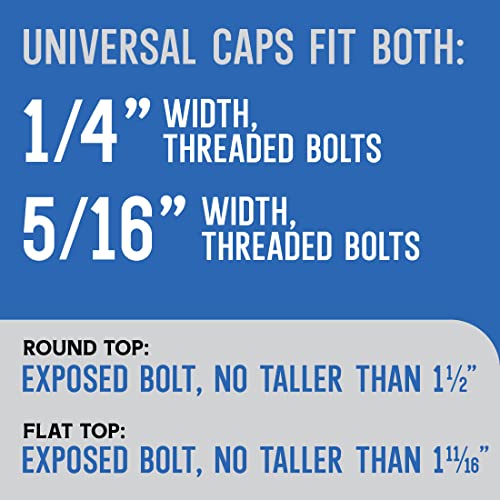 Stinky John's Tall Toilet Bolt Caps - Universal Fit with a Round Top - White Caps (2)