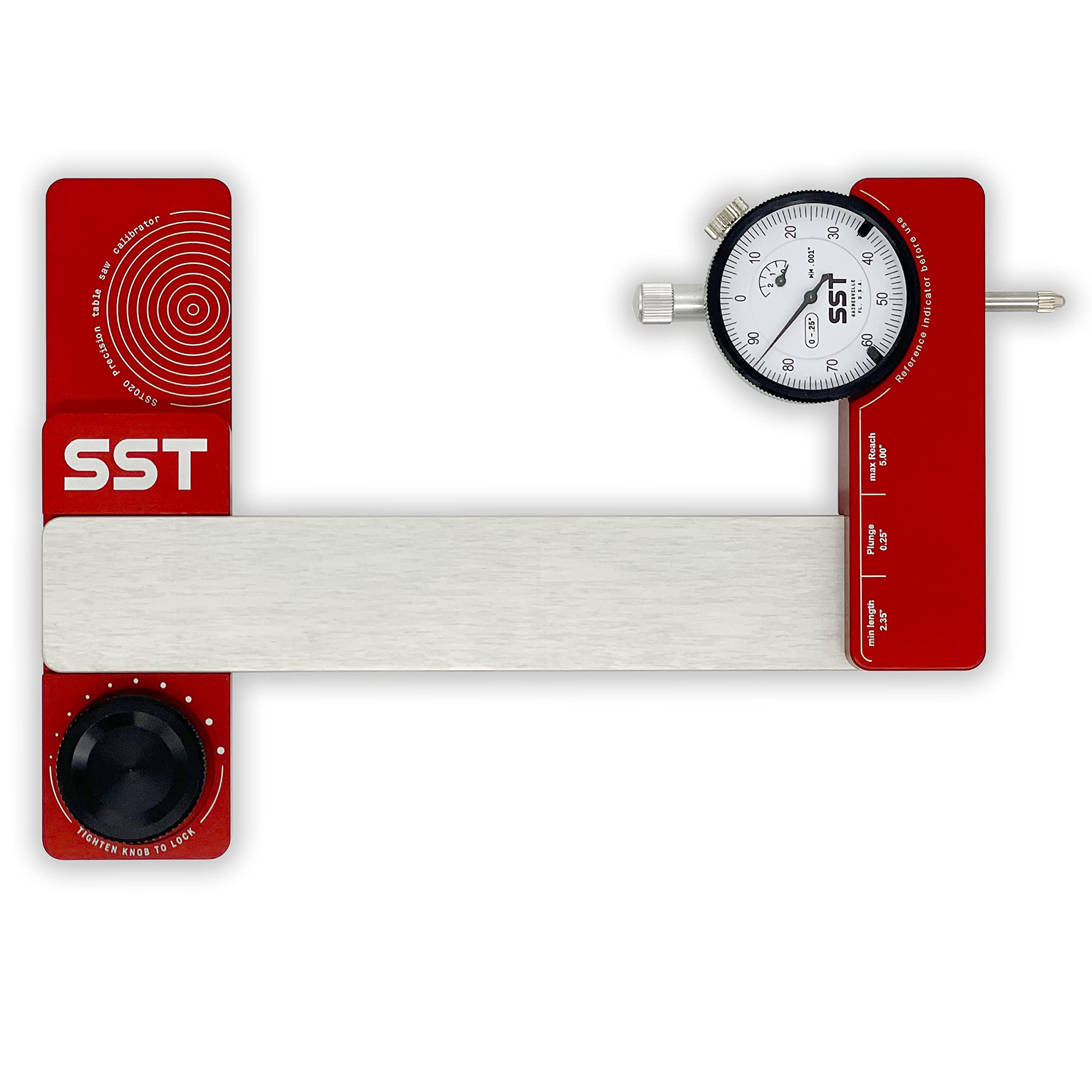 SST Saw Gauge Calibrator System | High Precision Alignment for Saws, Fences, Sleds, or Jigs | Adjustable Measurement with 1/2 In. Dial Indicator