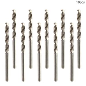 Auniwaig 10pcs Twist Drill Bit, 2.5mm HSS-6542 Straight Shank Drill Bit- 135° Tip, for Metal, Steel, Wood, Plastic, Copper, Aluminum Alloy, Stainless Steel Silver