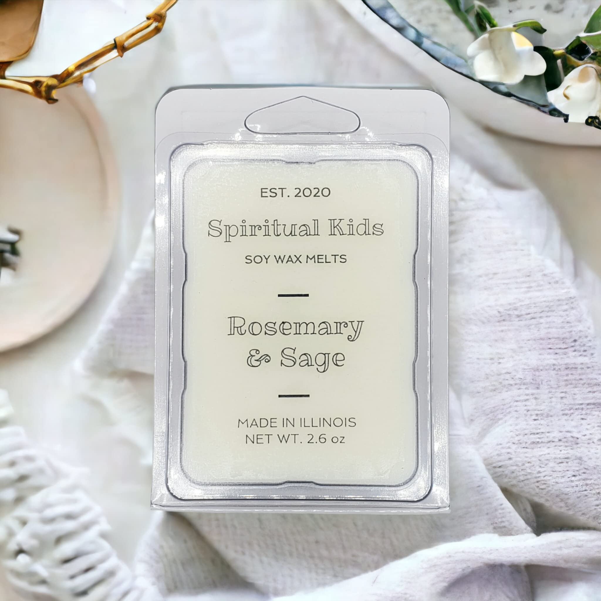 Rosemary & Sage Soy Wax Melts 2.6oz 1 Pack All Natural Soy Wax 6 Cubes Hand Poured with Fragrant/Essential Oils!