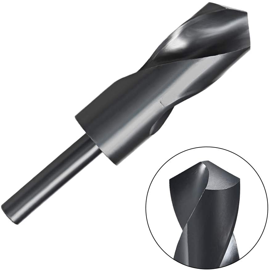 Auniwaig Reduced Shank Drill Bit, HSS Drill Bit 1.26", High Speed Steel with Straight Shank for Iron, Cooper, Aluminum Plate, Metal